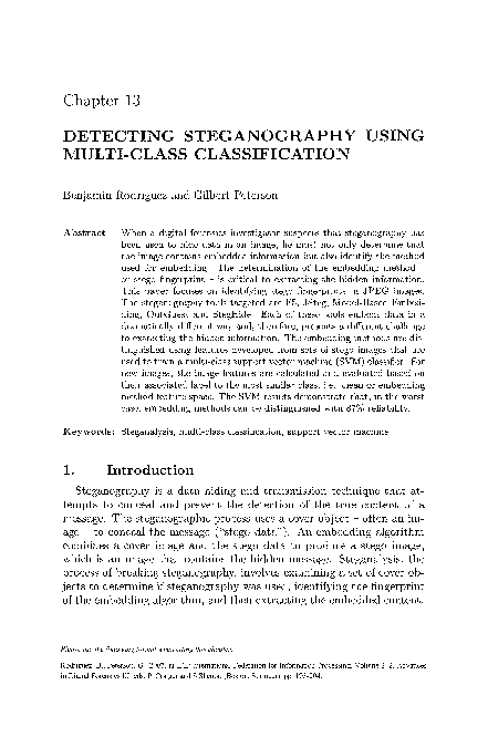 (PDF) Detecting Steganography Using Multi-Class Classification