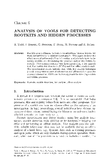 (PDF) Analysis of Tools for Detecting Rootkits and Hidden Processes
