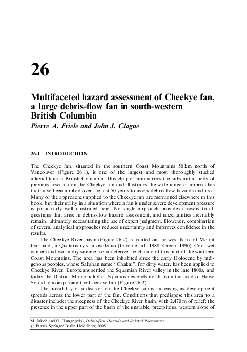 Multifaceted hazard assessment of Cheekye fan, a large debris-flow fan ...