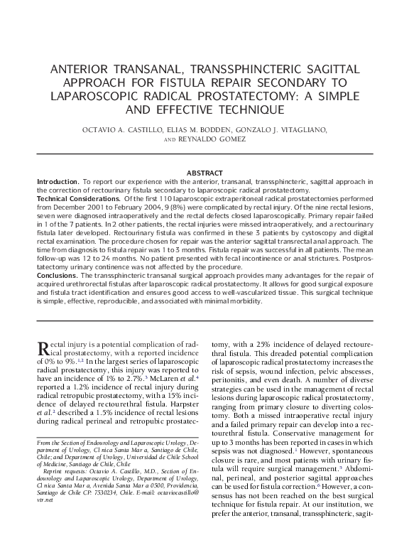 (PDF) Anterior transanal, transsphincteric sagittal approach for ...