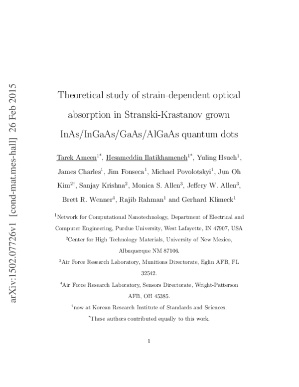 (PDF) Theoretical study of strain-dependent optical absorption in ...