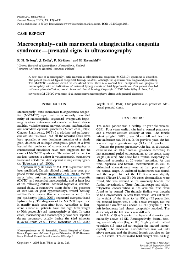 (PDF) Macrocephaly-cutis marmorata telangiectatica congenita syndrome ...