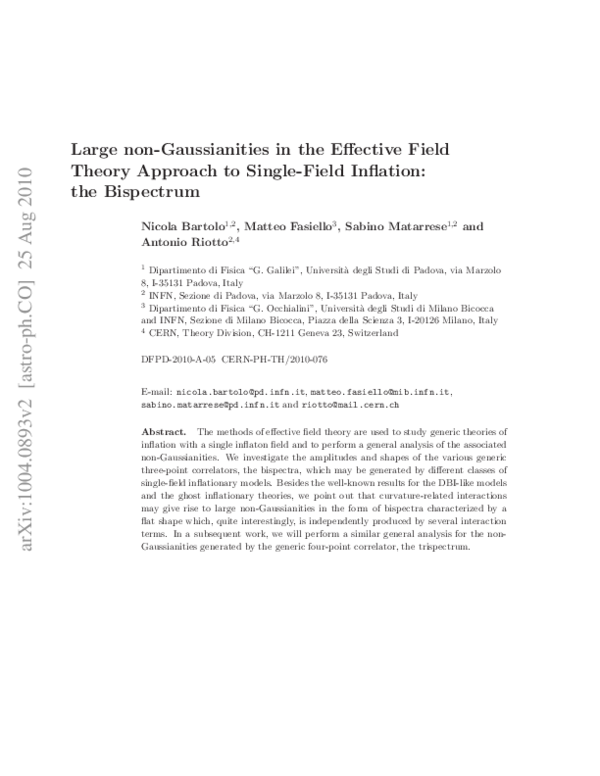 (PDF) Large non-Gaussianities in the effective field theory approach to single-field inflation ...