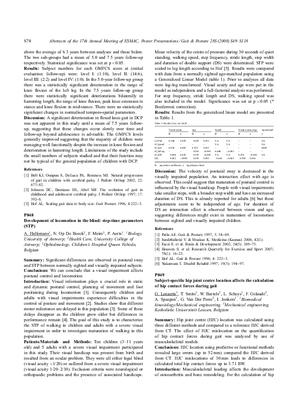 (PDF) P048 Development of locomotion in the blind: step-time parameters ...