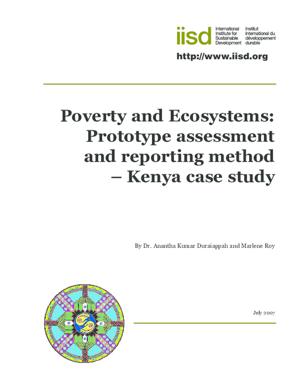 (PDF) Poverty and Ecosystems: Prototype assessment and reporting method ...