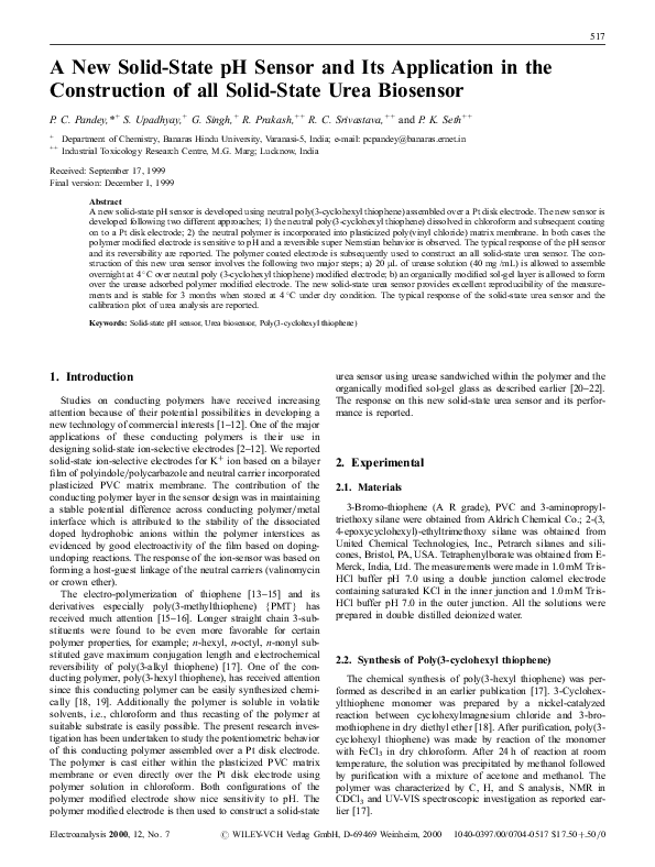 (PDF) A New Solid-State pH Sensor and Its Application in the ...