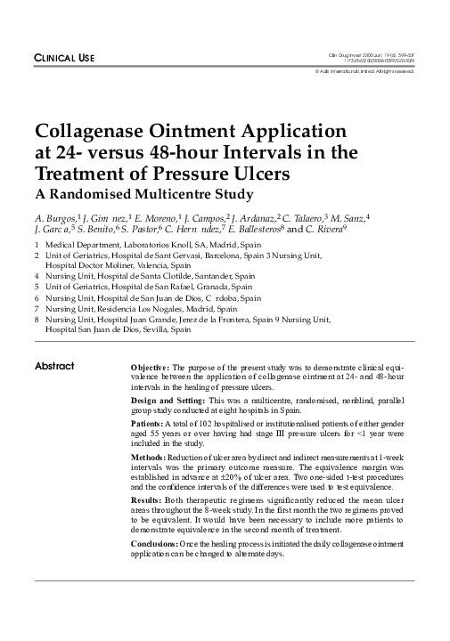 (PDF) Collagenase Ointment Application at 24- versus 48-hour Intervals ...