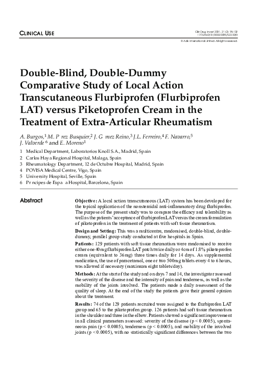(PDF) Double-Blind, Double-Dummy Comparative Study of Local Action ...