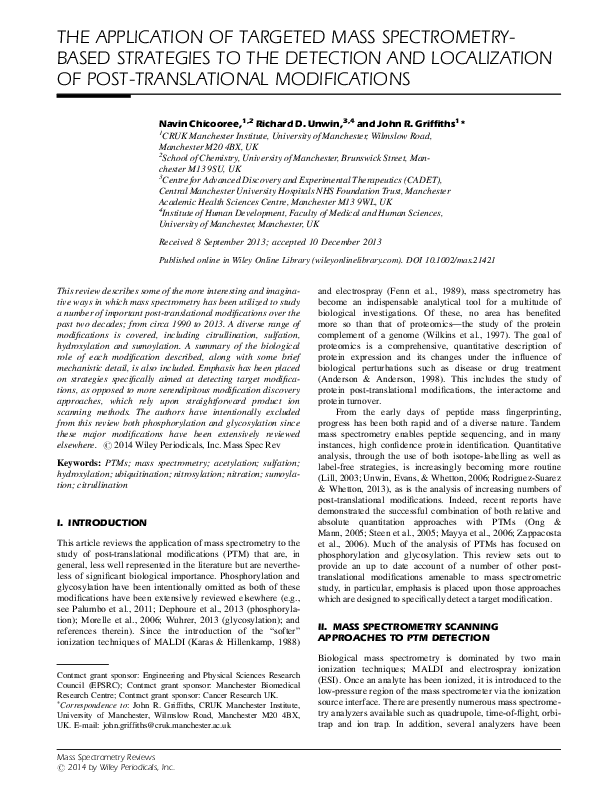 (PDF) The application of targeted mass spectrometry-based strategies to ...