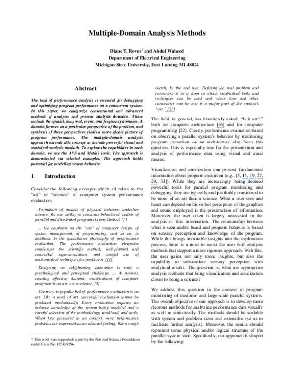 (PDF) Multiple-Domain Analysis Methods