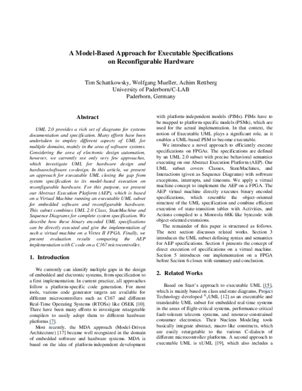 Pdf A Model Based Approach For Executable Specifications On 7808