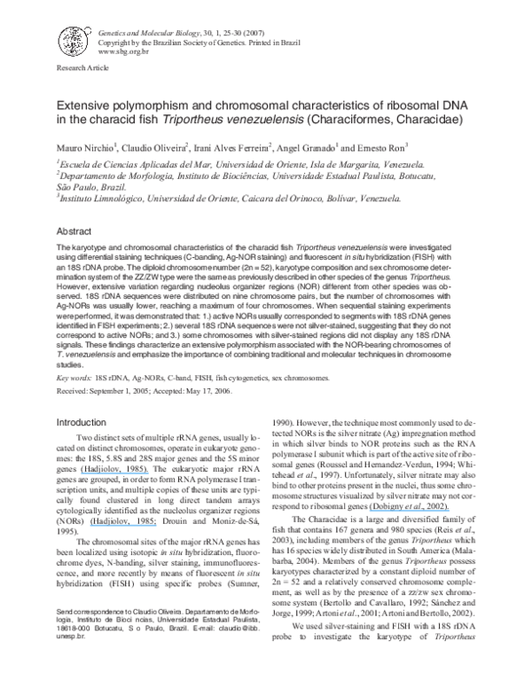 (PDF) Extensive polymorphism and chromosomal characteristics of ...