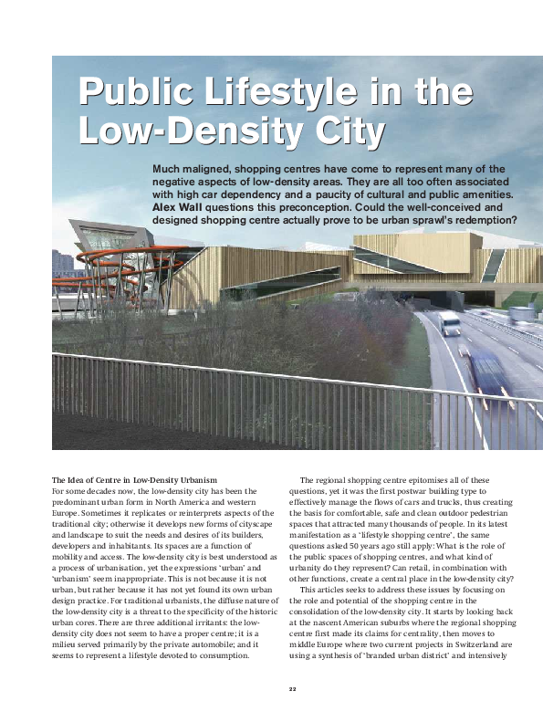 (PDF) Public Lifestyle in the Low-Density City