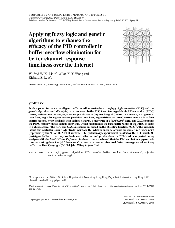 Pdf Applying Fuzzy Logic And Genetic Algorithms To Enhance The Efficacy Of The Pid Controller