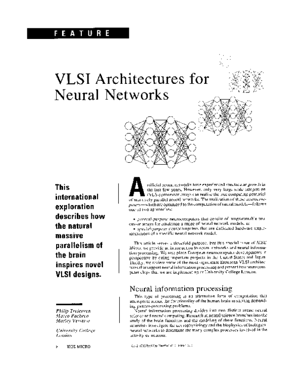 (PDF) VLSI architectures for neural networks