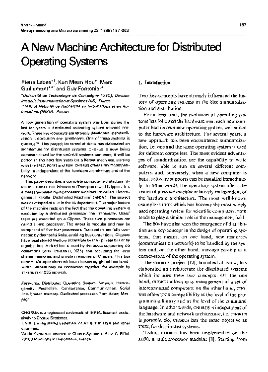(PDF) A new machine architecture for distributed operating systems