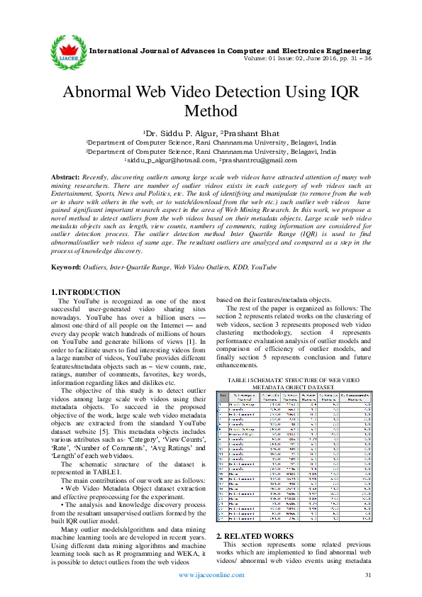 (PDF) Abnormal Web Video Detection Using IQR Method