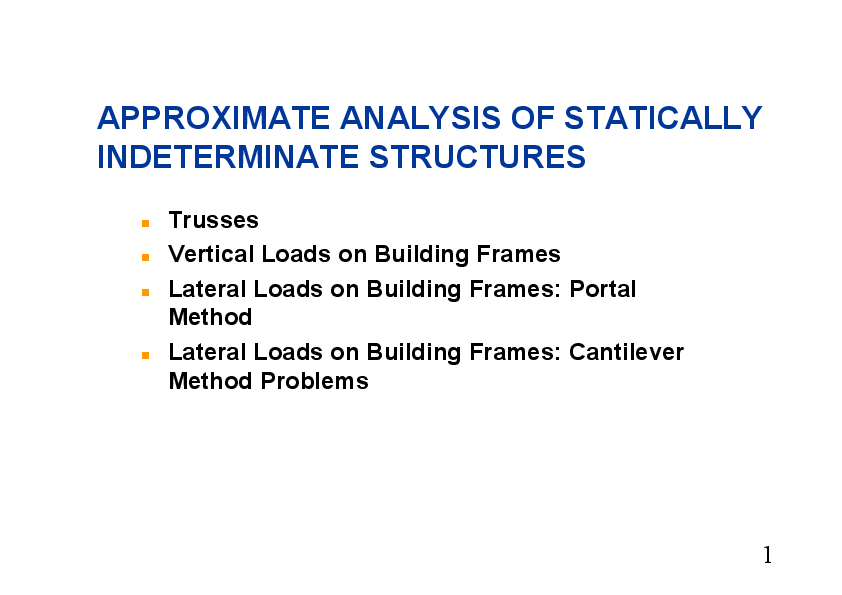 (PDF) Vertical Loads on Building Frames Lateral Loads on Building Frames: Portal Method Lateral ...
