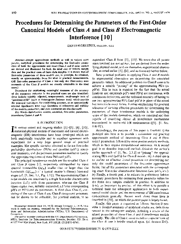 (PDF) Procedures for Determining the Parameters of the First-Order ...