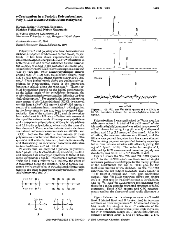 (PDF) sigma.-Conjugation in a Periodic Polycarbosilane, Poly[1,1,2,2 ...