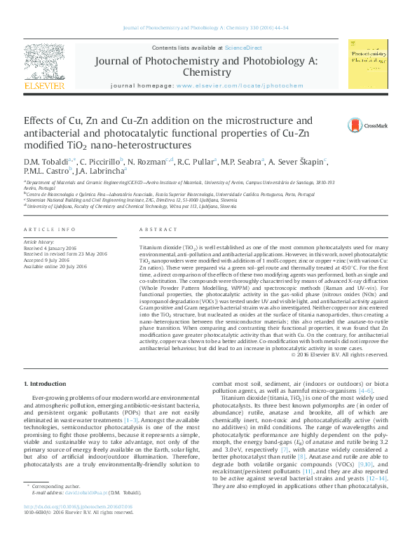(PDF) Effects of Cu, Zn and Cu-Zn addition on the microstructure and antibacterial and ...