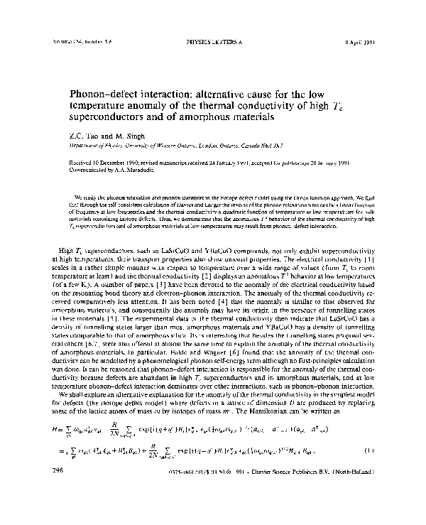 (PDF) Phonon-defect interaction: alternative cause for the low ...