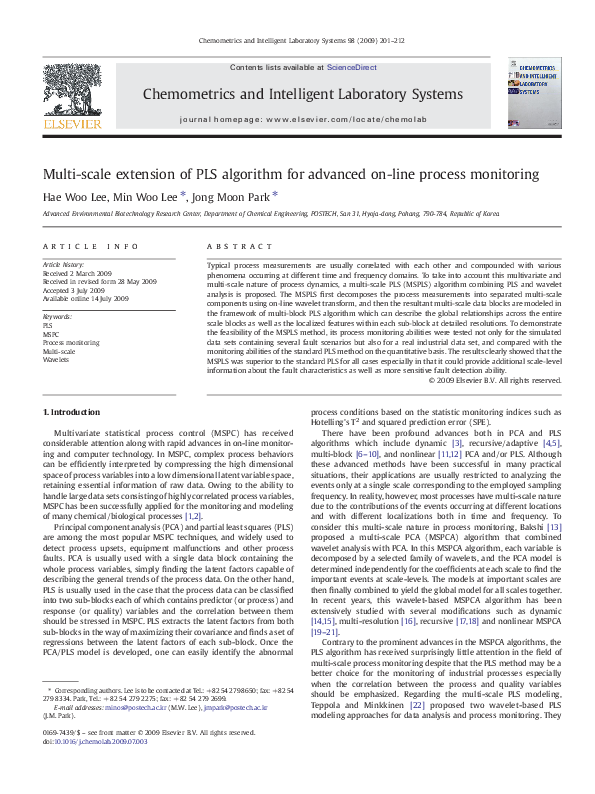 (PDF) Multi-scale extension of PLS algorithm for advanced on-line ...