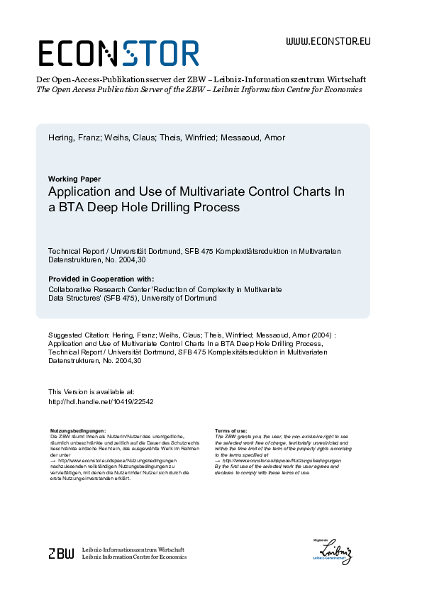 (PDF) Application and Use of Multivariate Control Charts in a BTA Deep ...