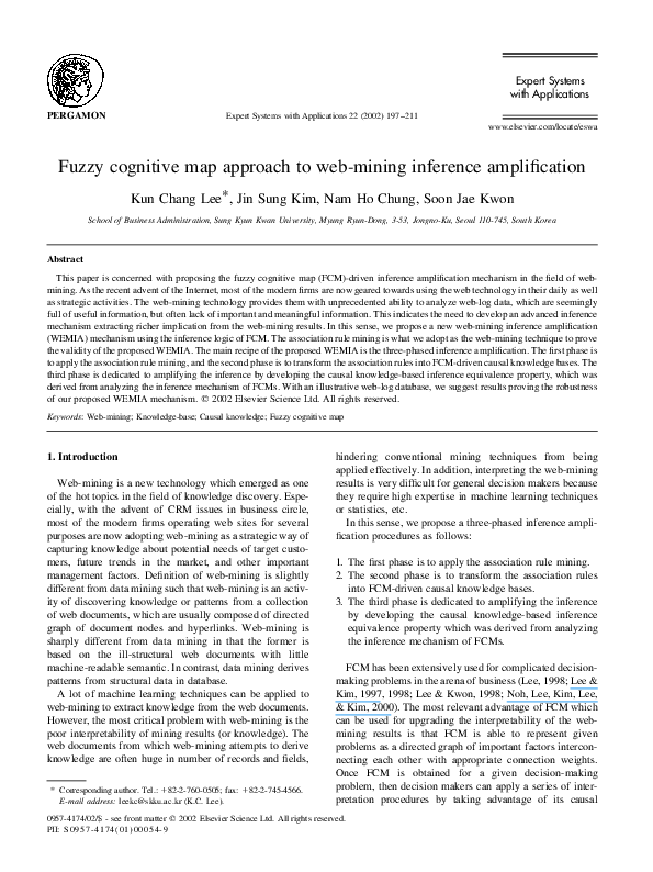 Pdf Fuzzy Cognitive Map Approach To Web Mining Inference Amplification