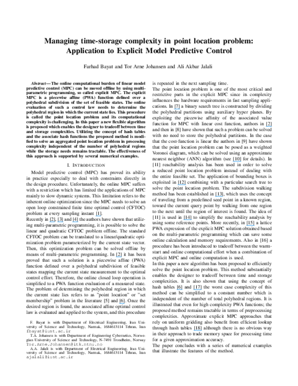 (PDF) Managing time-storage complexity in point location problem: Application to explicit model ...