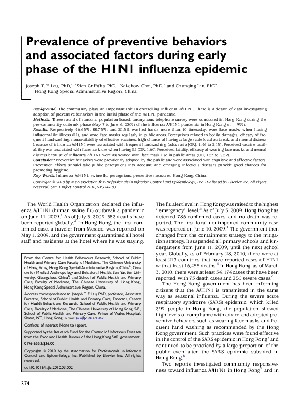 (PDF) Prevalence of preventive behaviors and associated factors during ...