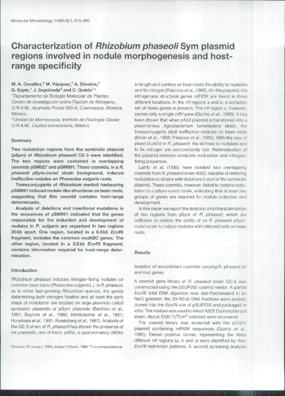 (PDF) Characterization of Rhizobium phaseoli Sym plasmid regions ...