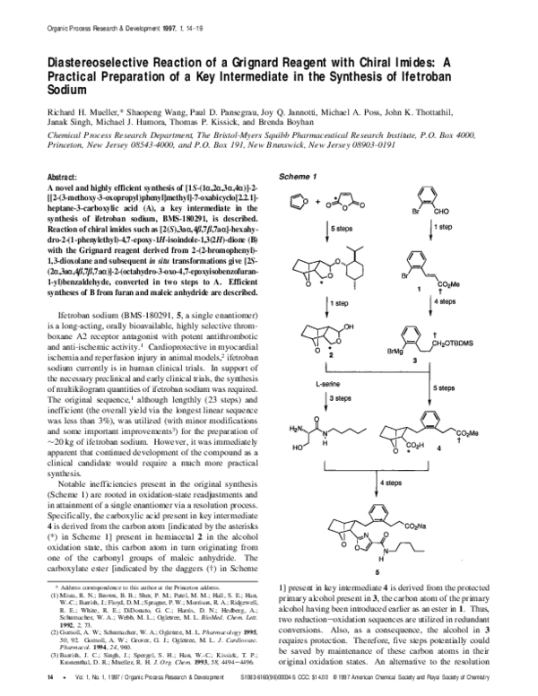 (PDF) Diastereoselective Reaction of a Grignard Reagent with Chiral ...