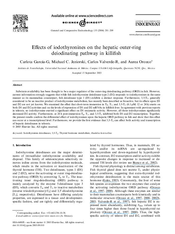 (PDF) Effects of iodothyronines on the hepatic outer-ring deiodinating ...