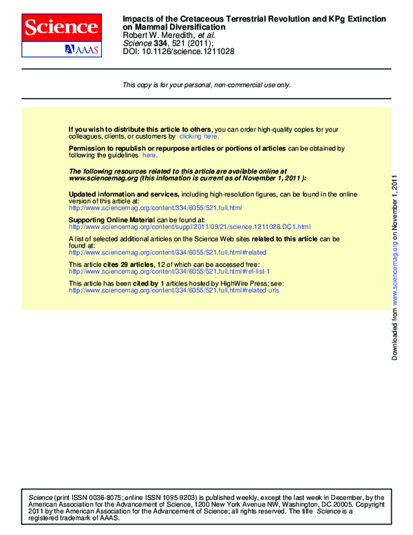 (PDF) Impacts of the Cretaceous Terrestrial Revolution and KPg ...