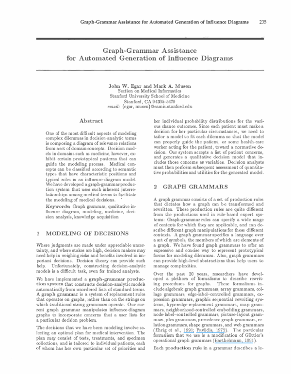 (PDF) Graph-Grammar Assistance for Automated Generation of Influence Diagrams