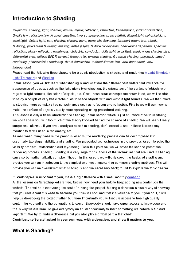 (PDF) Introduction to Shading