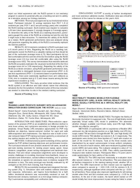 (PDF) 1487 TRAINING LASER PROSTATE SURGERY WITH AN ADVANCED SIMULATION BASED CURRICULUM: THE ...
