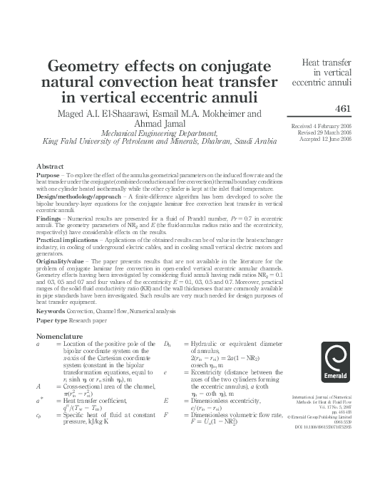 (PDF) Geometry effects on conjugate natural convection heat transfer in ...