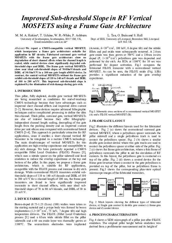 (PDF) Improved sub-threshold slope in RF vertical MOSFETS using a frame ...