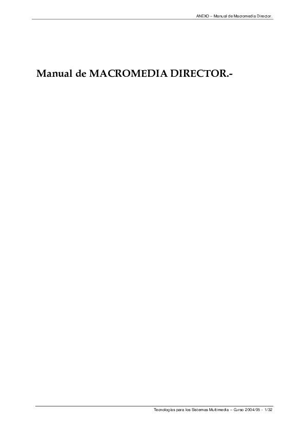 (PDF) Manual de MACROMEDIA DIRECTOR