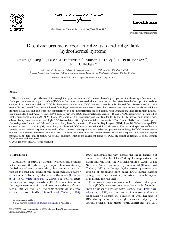 (PDF) Dissolved organic carbon in ridge-axis and ridge-flank ...