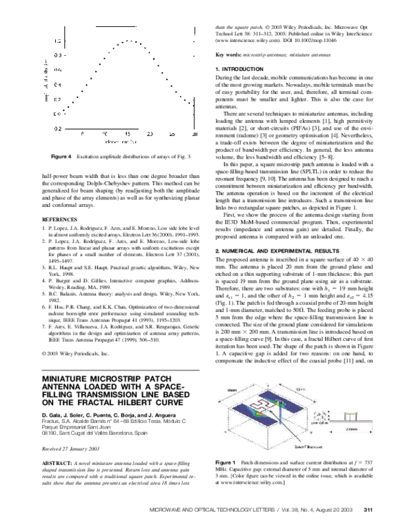 (PDF) Miniature microstrip patch antenna loaded with a space-filling ...