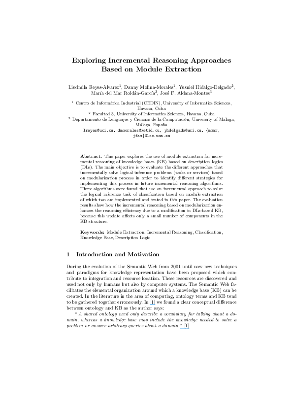 Pdf Exploring Incremental Reasoning Approaches Based On Module Extraction