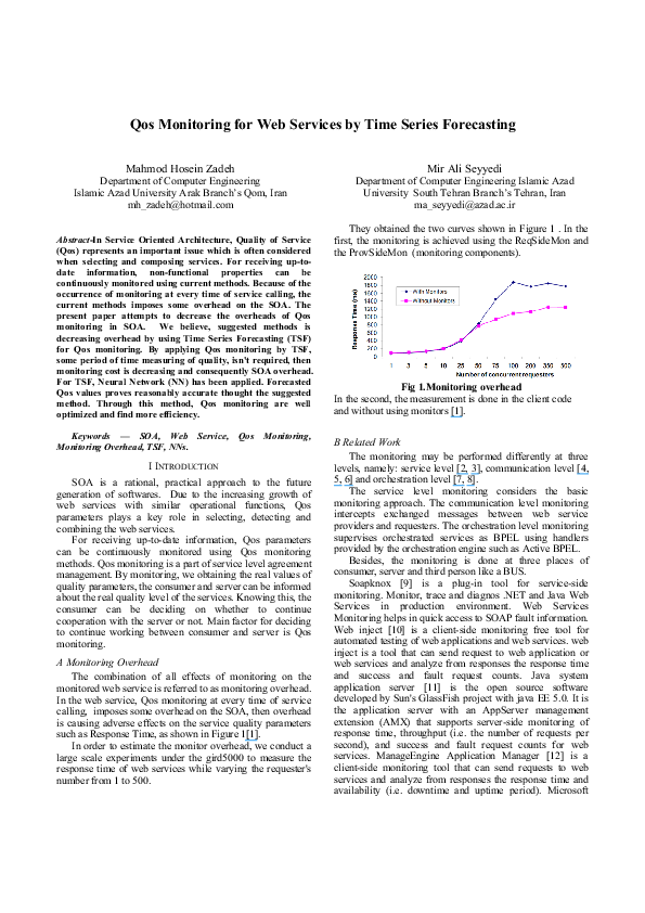 (PDF) Qos monitoring for web services by Time Series Forecasting