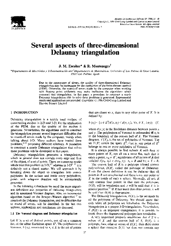 Pdf 3d Delaunay Triangulation Challenges And Solutions