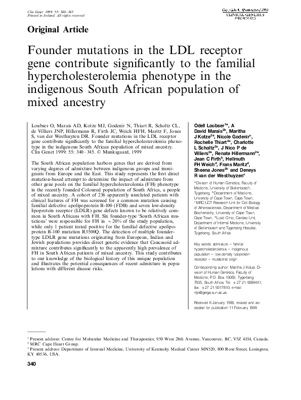 (PDF) Founder mutations in the LDL receptor gene contribute ...