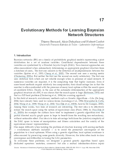 (PDF) Two evolutionary methods for learning Bayesian network structures (PDF) Two evolutionary methods for learning Bayesian network structures