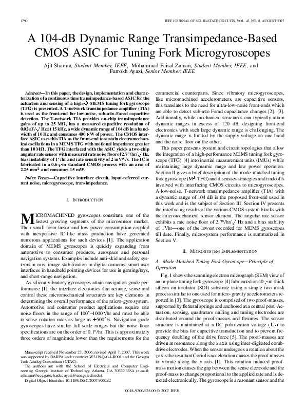 (PDF) A 104dB Dynamic Range Transimpedance-Based CMOS ASIC for Tuning Fork Microgyroscopes
