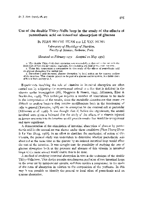 (PDF) Use of the double Thiry–Vella loop in the study of the effects of ...